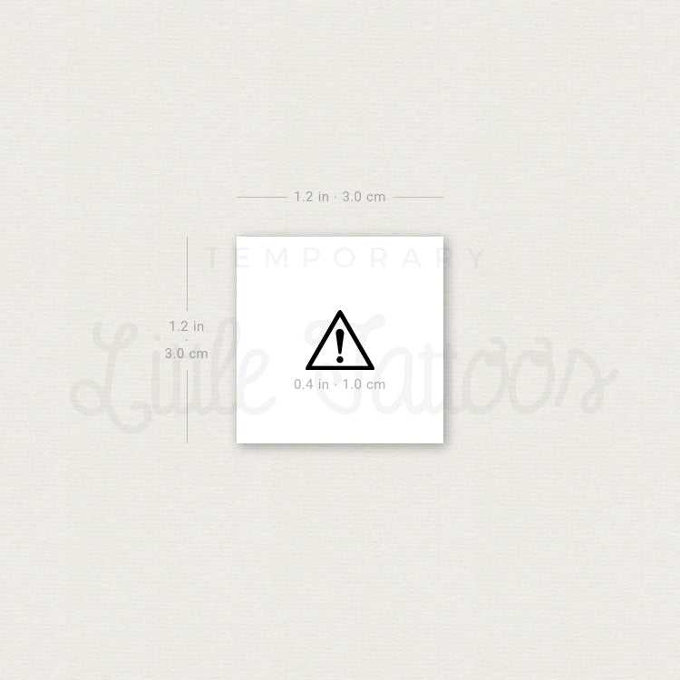 Caution Symbol Temporary Tattoo - Set of 3 – Little Tattoos