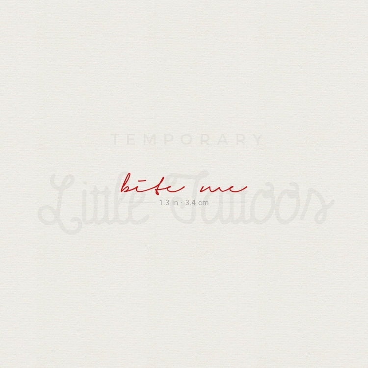 Red Bite Me Temporary Tattoo - Set of 3 – Little Tattoos