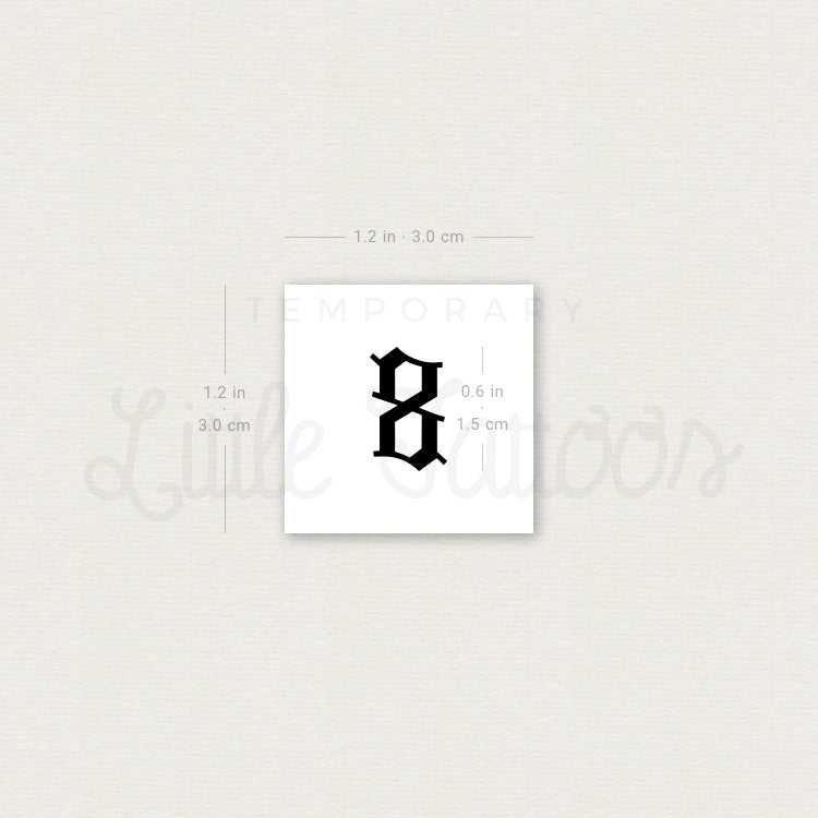 Gothic Number 8 Temporary Tattoo - Set of 3 – Little Tattoos
