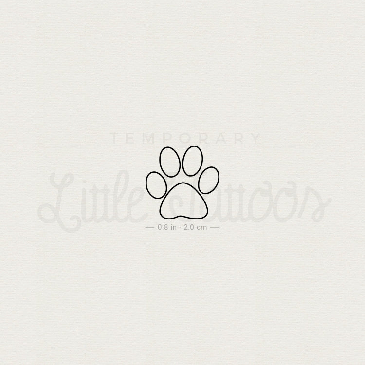 Paw Print Outline Tattoo