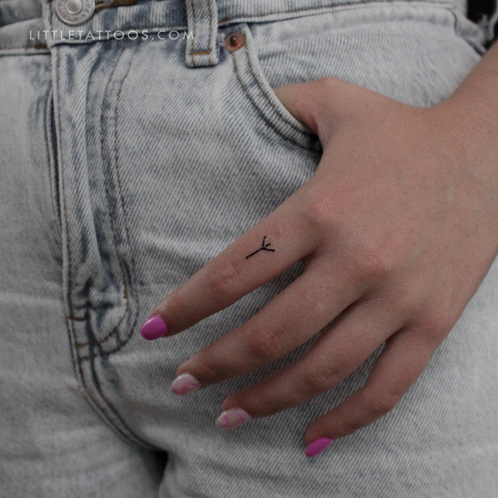 Algiz Rune Temporary Tattoo - Set of 3 – Little Tattoos
