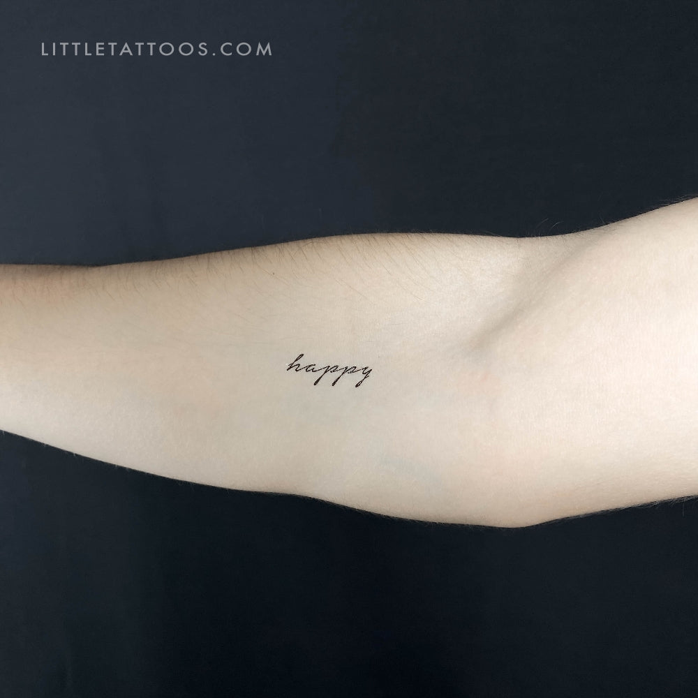 Happy Temporary Tattoo - Set of 3 – Little Tattoos