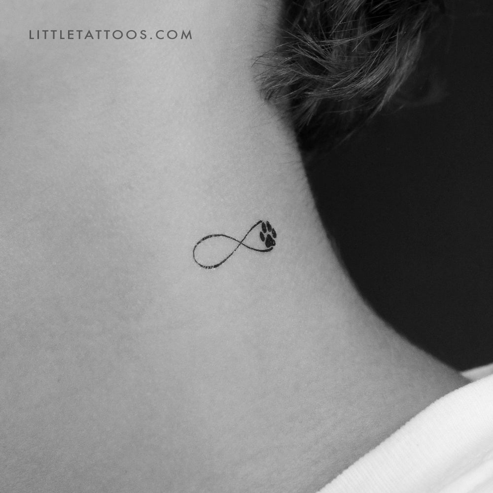 Infinity Paws Tattoos Infinity Paw Print Heart Temporary Tattoo