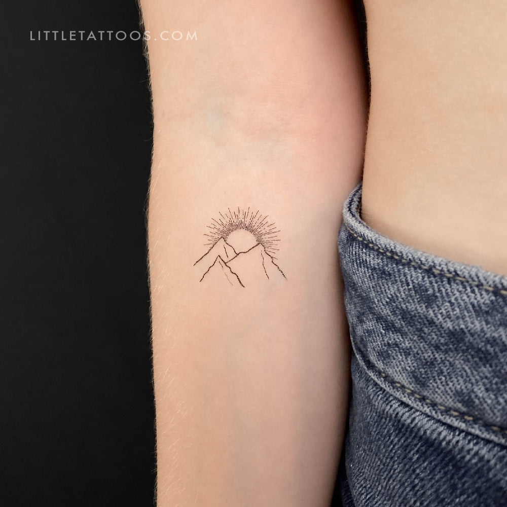 Mountain Sunrise Temporary Tattoo - Set of 3 – Little Tattoos