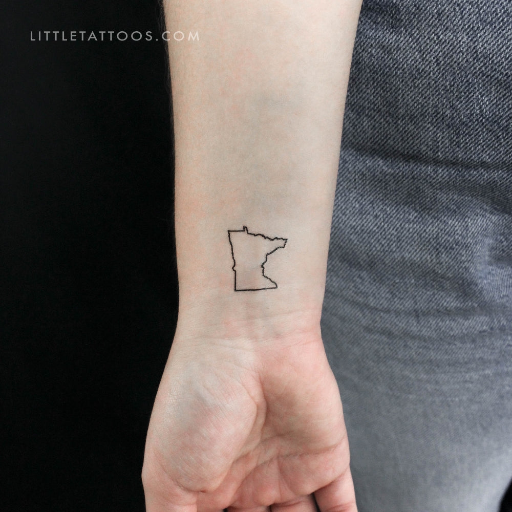 Minnesota Map Outline Temporary Tattoo - Set of 3 – Temporary Little ...
