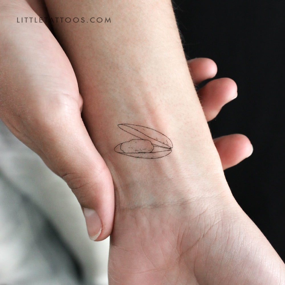 Small Clam Tattoos Shell Temporary Tattoo (set Of 3) Etsy