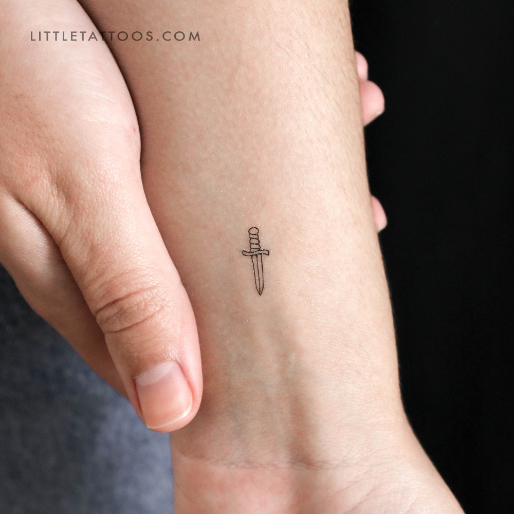 Tiny Dagger Temporary Tattoo - Set of 3 – Little Tattoos