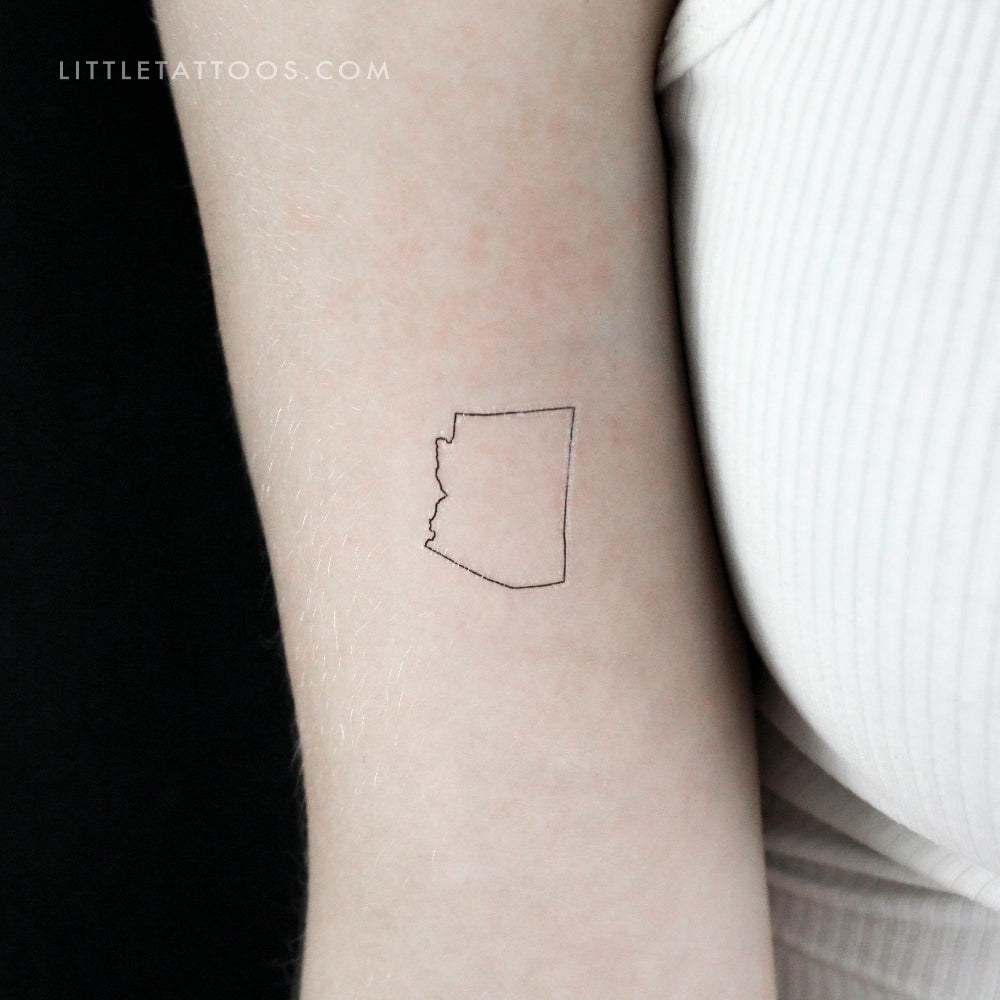 Arizona Map Outline Temporary Tattoo - Set of 3 – Little Tattoos