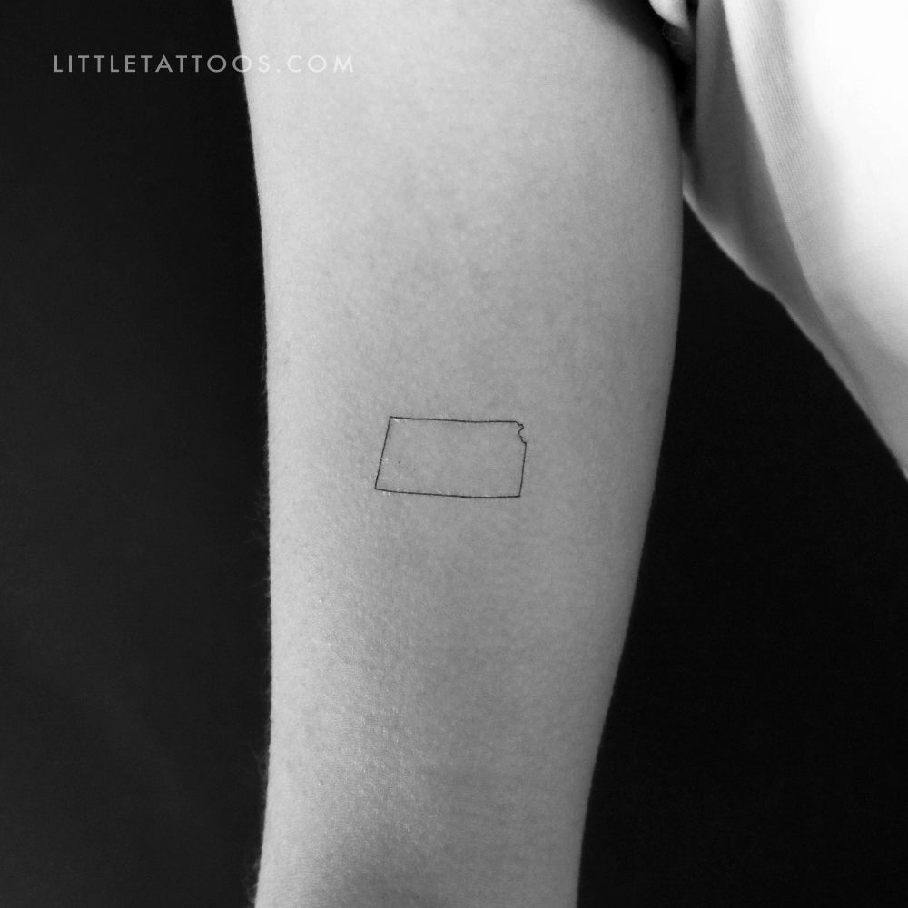 Kansas Map Outlines Temporary Tattoo - Set of 3 – Little Tattoos