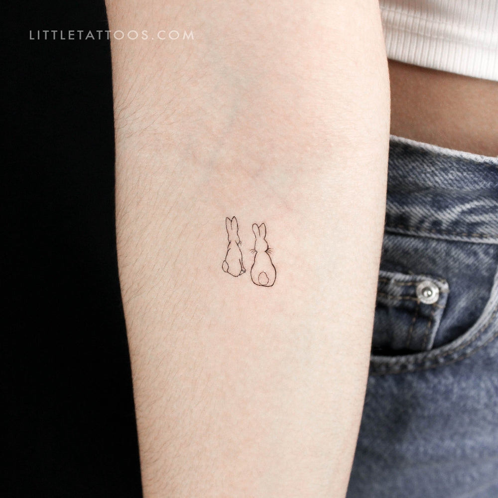 Rabbit Couple Temporary Tattoo - Set of 3 – Little Tattoos