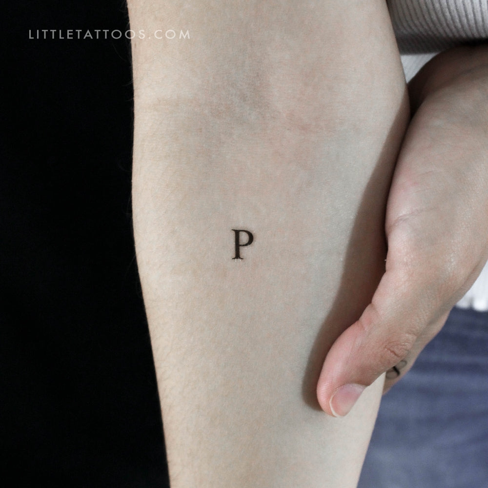 Alphabet P Tattoos P Uppercase Typewriter Letter Temporary Tattoo