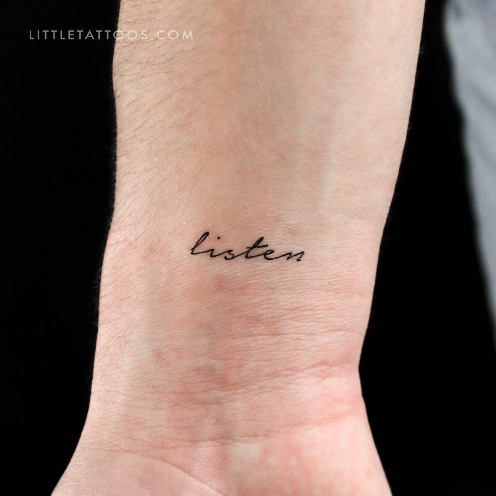 'Listen' Temporary Tattoo - Set of 3 – Little Tattoos