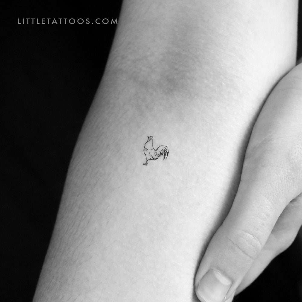 Tiny Rooster Temporary Tattoo - Set of 3 – Little Tattoos