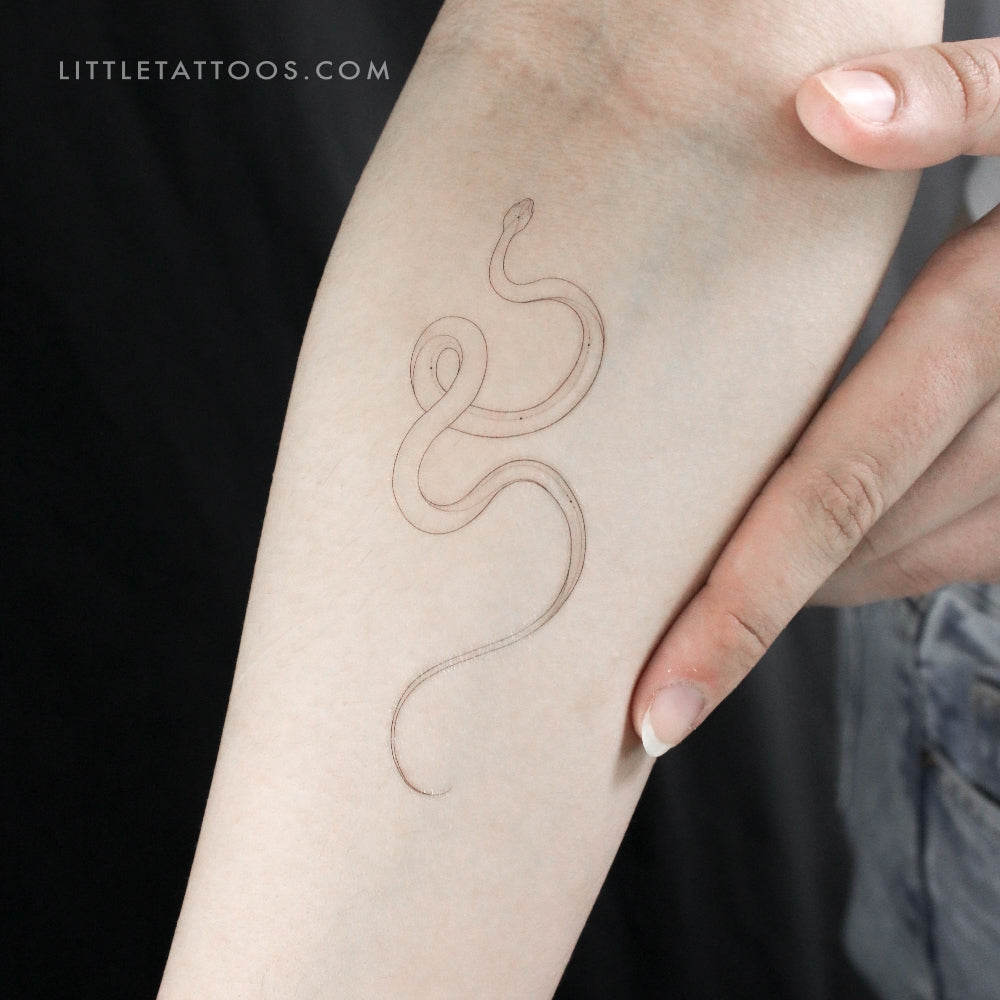 Fine Line Snake Temporary Tattoo by Harmlessberry - Set of 3 – Little ...