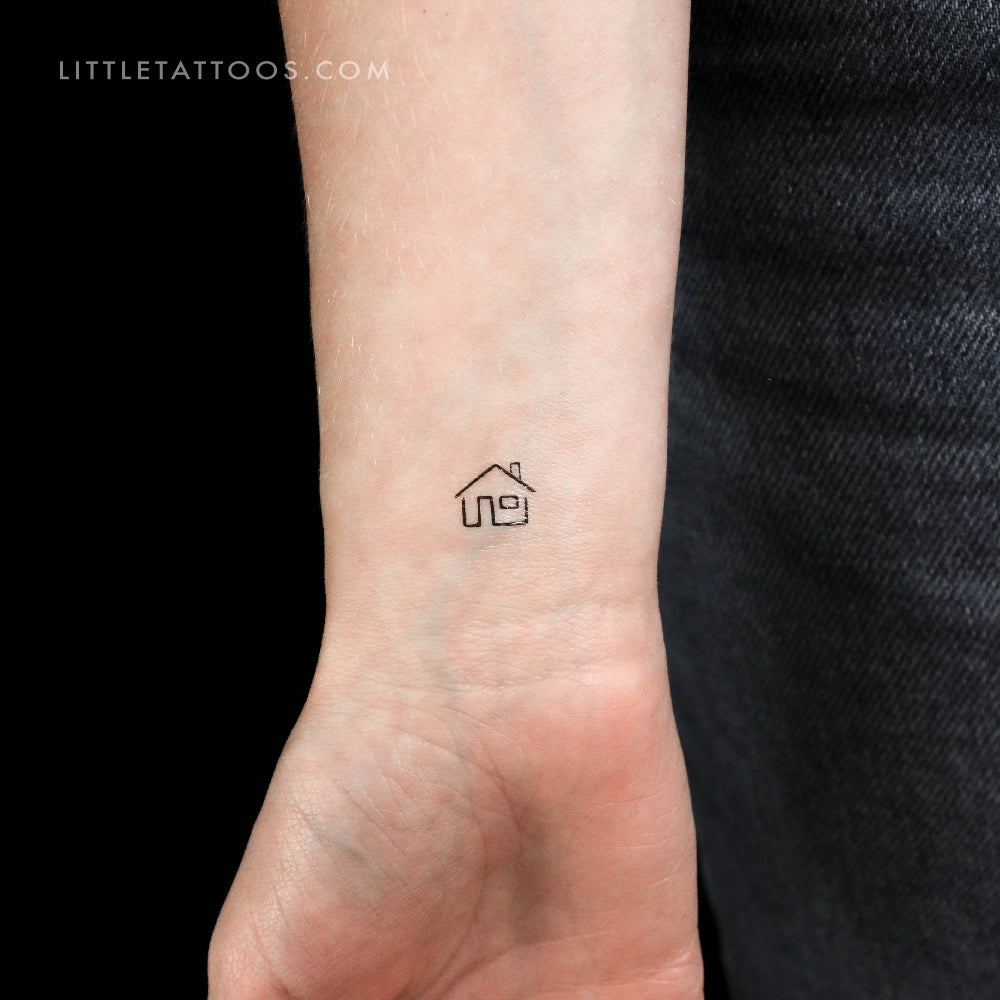 Minimalist House Temporary Tattoo - Set of 3 – Little Tattoos