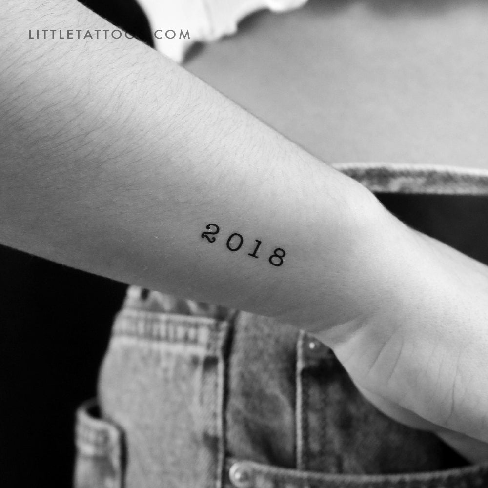 Birthday Number Tattoos 2000" Birth Year Temporary Tattoo Located On