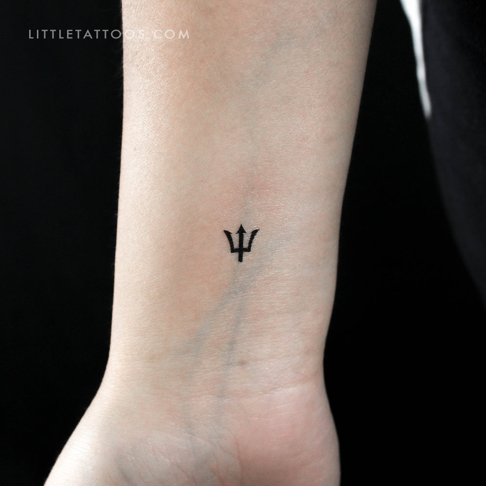 Tiny Barbados Trident Temporary Tattoo - Set of 3 – Little Tattoos