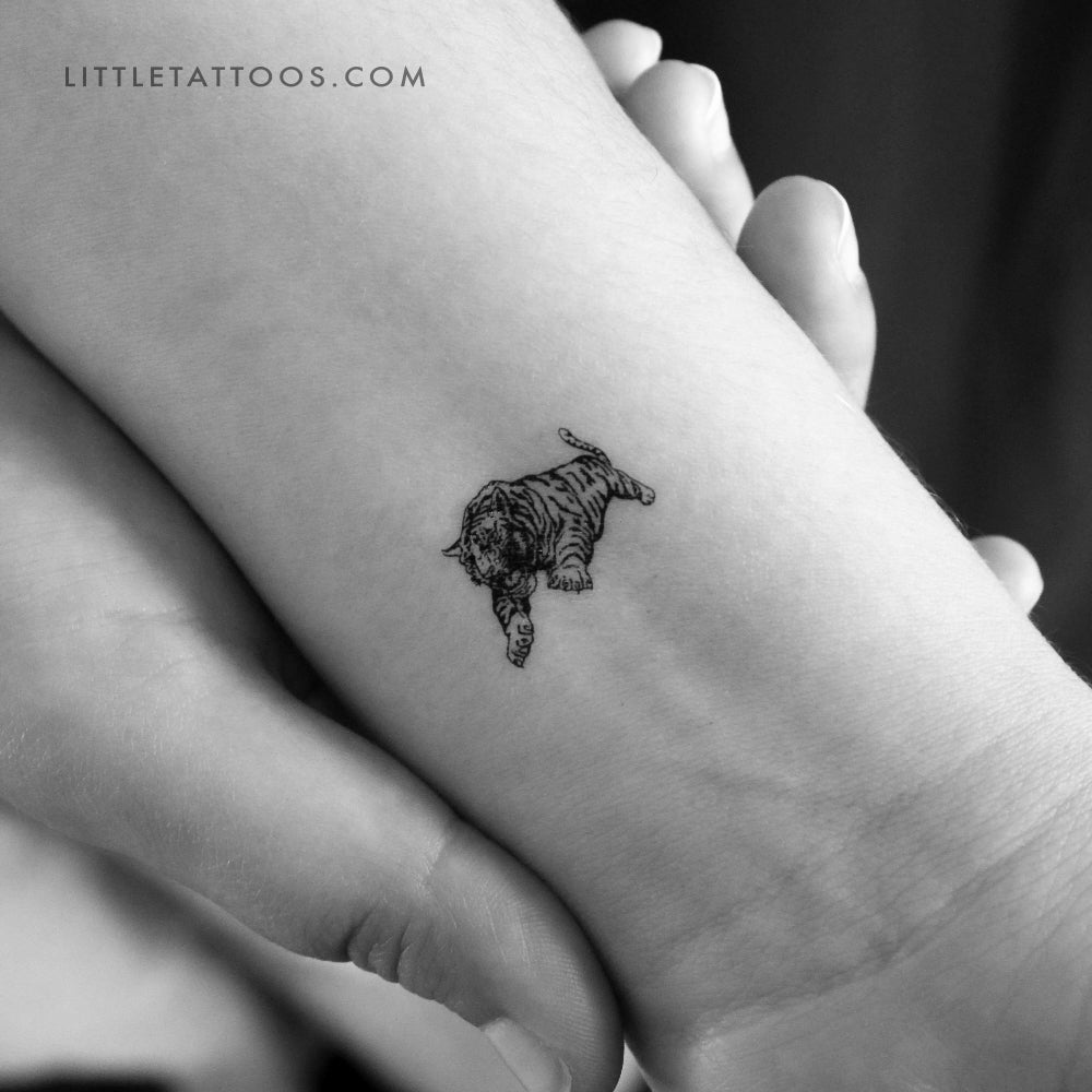 Jumping Tiger Temporary Tattoo - Set of 3 – Little Tattoos