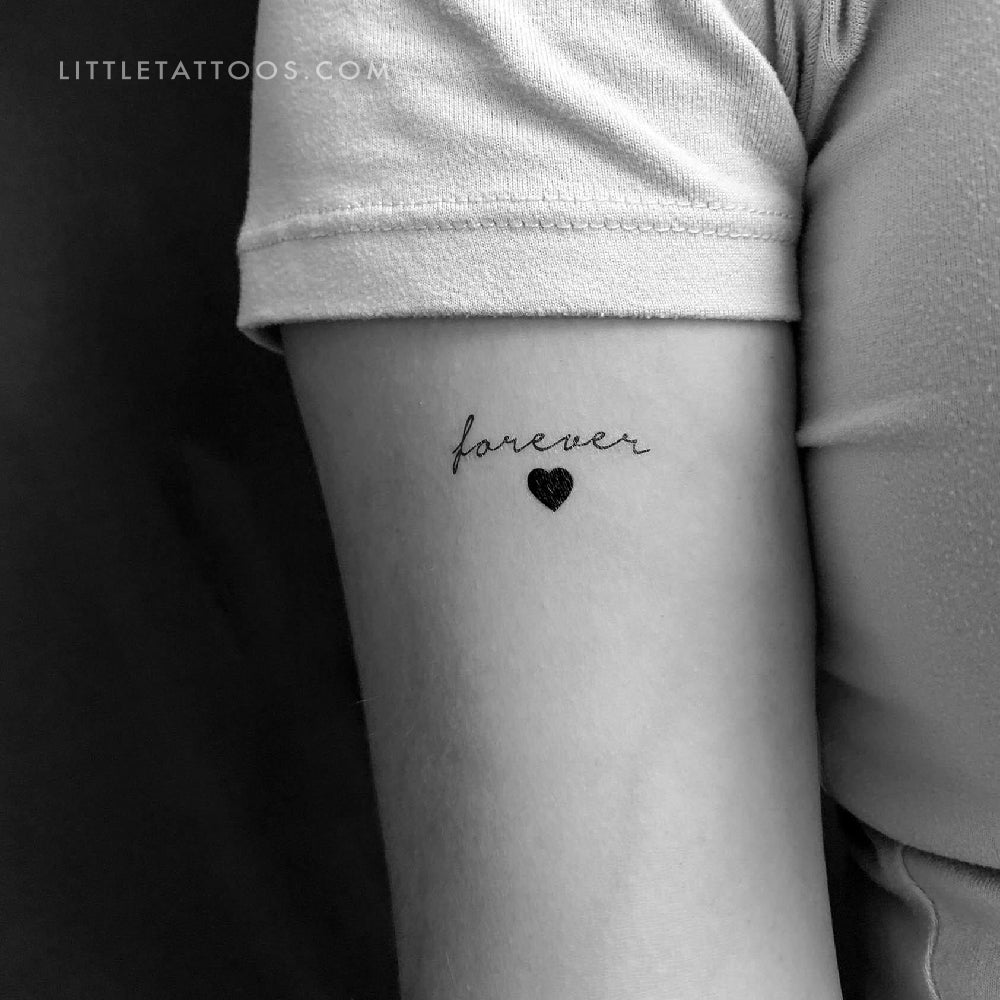 Everlasting Symbol Tattoos 'Forever' Infinity Shape Lovely Lettering