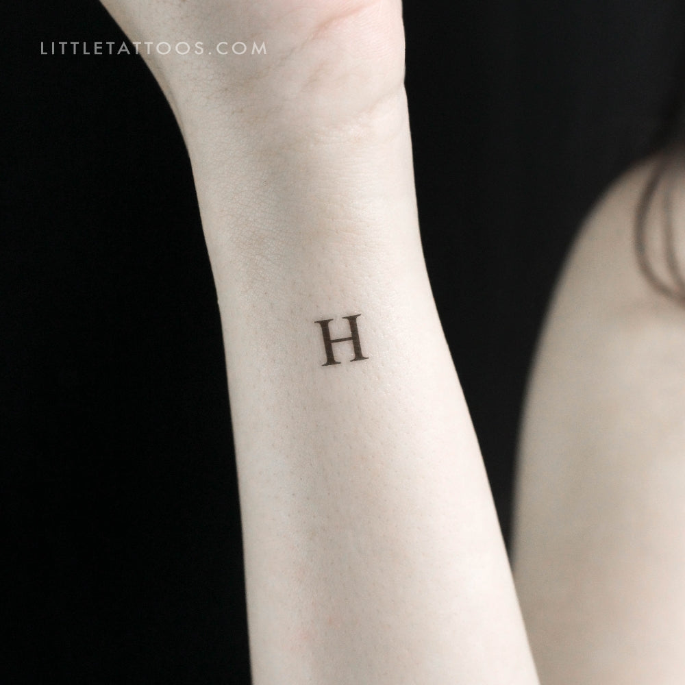 Small Letter H Tattoos Old English H Letter Temporary Tattoo (Set Of