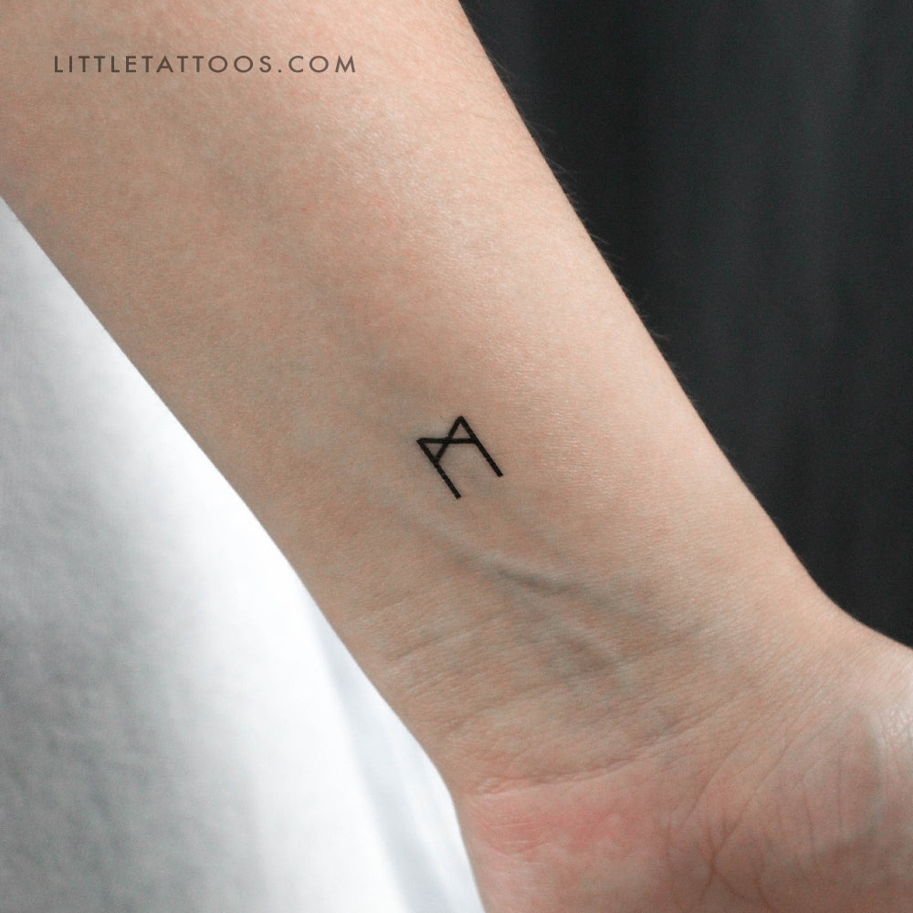 Mannaz Rune Temporary Tattoo - Set of 3 – Little Tattoos