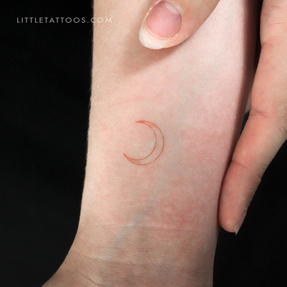 Crescent Moon Type I [Red] by Jakenowicz Temporary Tattoo - Set of 3 ...