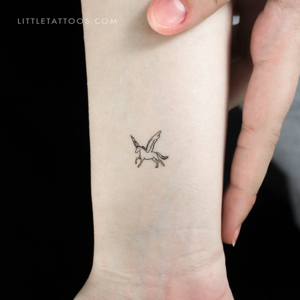 Tiny Pegasus Temporary Tattoo - Set of 3 – Temporary Little Tattoos