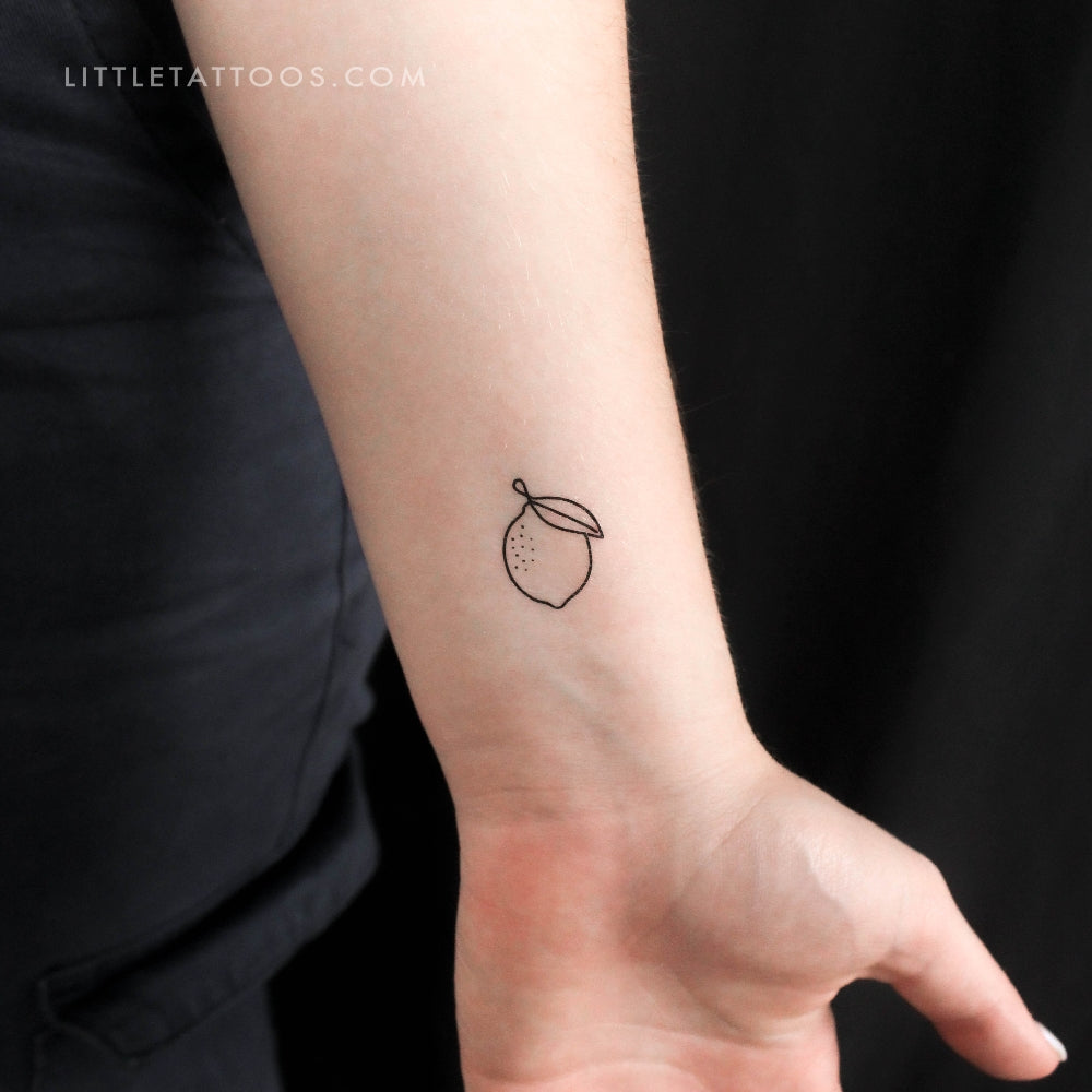 Single Line Lemon Temporary Tattoo - Set of 3 – Temporary Little Tattoos
