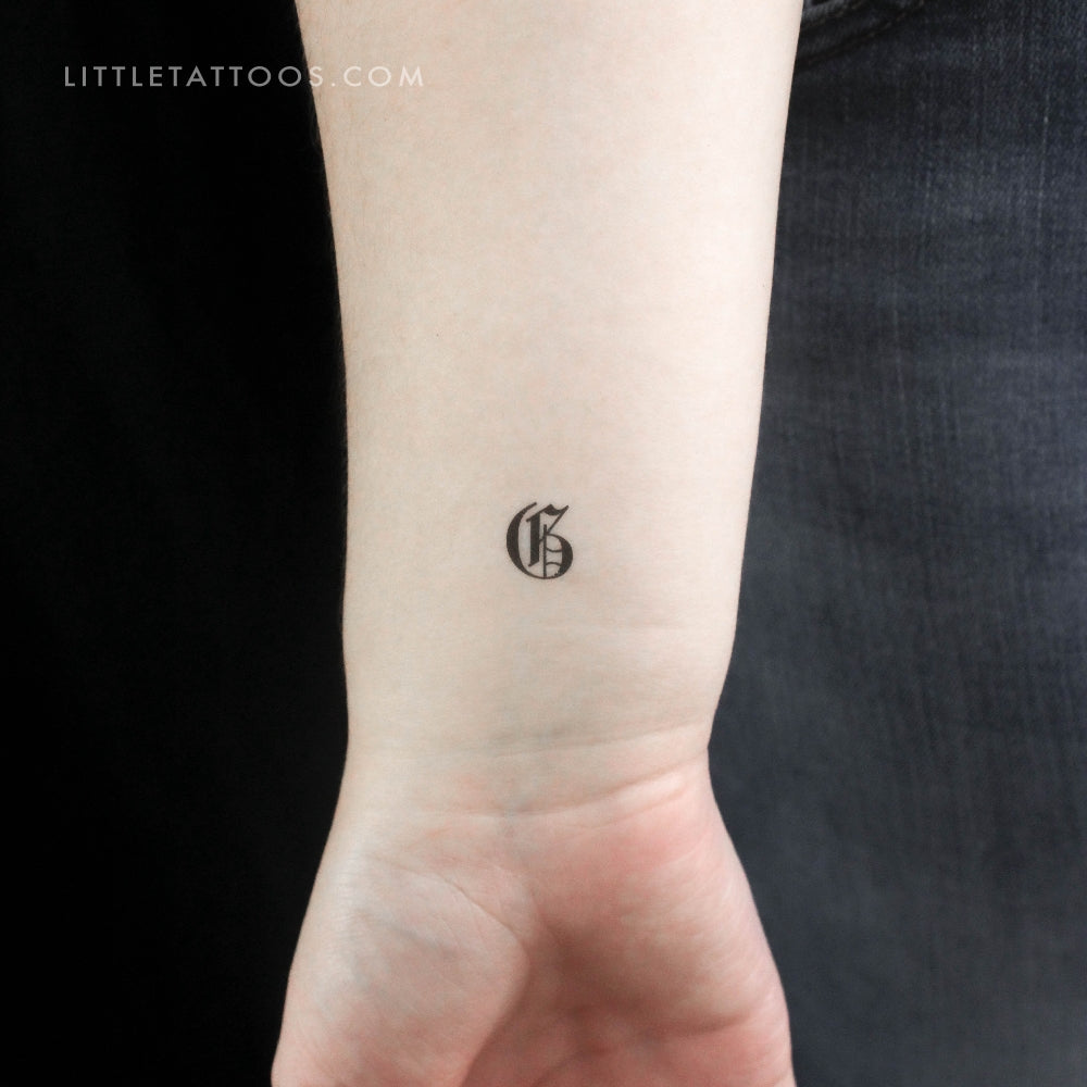 Gothic G Letter Temporary Tattoo - Set of 3 – Temporary Little Tattoos