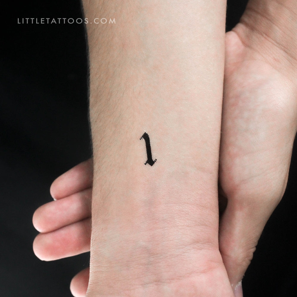 Gothic Number 1 Temporary Tattoo - Set of 3 – Little Tattoos
