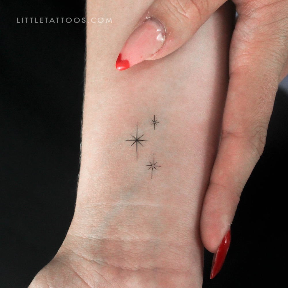 Three Shining Star Sparkles Temporary Tattoo - Set of 3 – Temporary ...