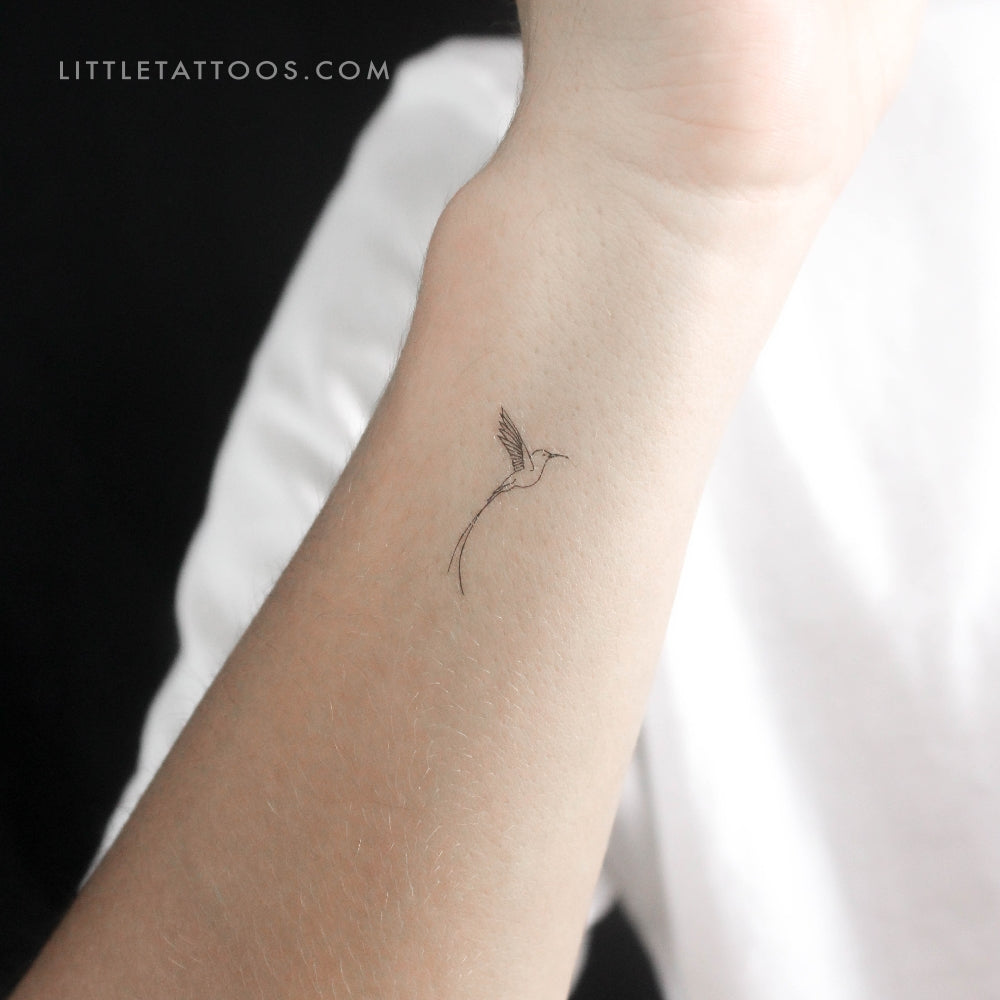 Little Long-tailed Sylph Hummingbird Temporary Tattoo - Set of 3 ...