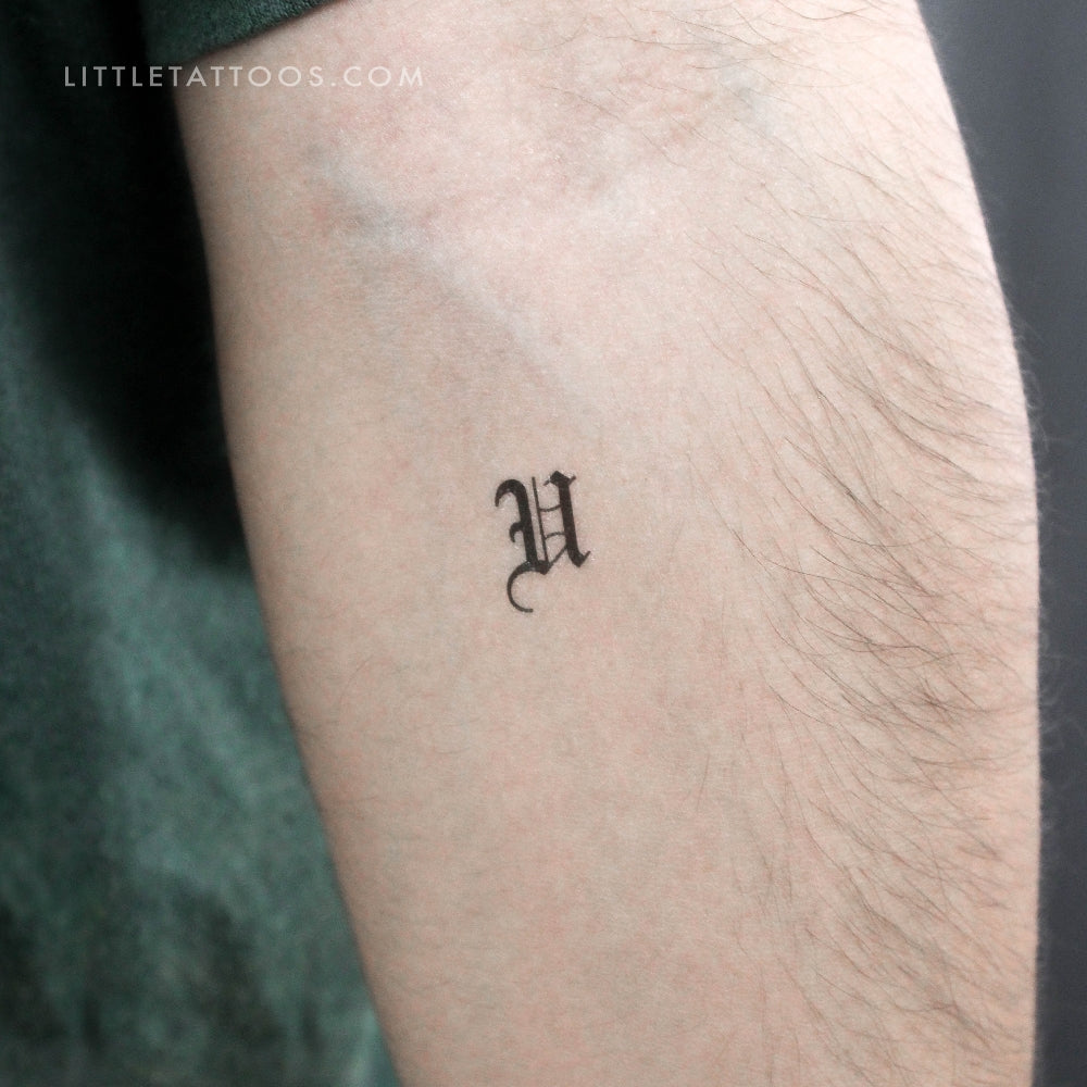 Gothic U Letter Temporary Tattoo - Set of 3 – Little Tattoos