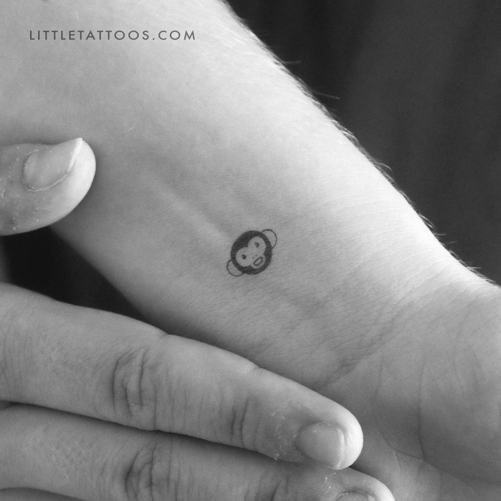Tiny Monkey Face Temporary Tattoo - Set of 3 – Little Tattoos