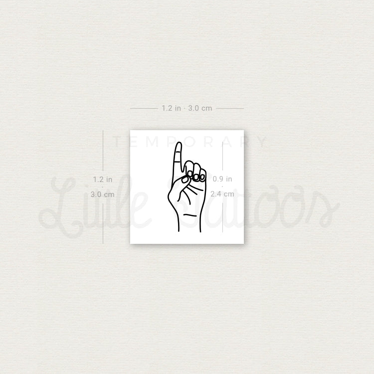 Sign Language D Temporary Tattoo - Set of 3 – Little Tattoos