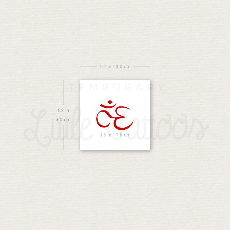 Red Ink Om Temporary Tattoo - Set of 3 – Little Tattoos