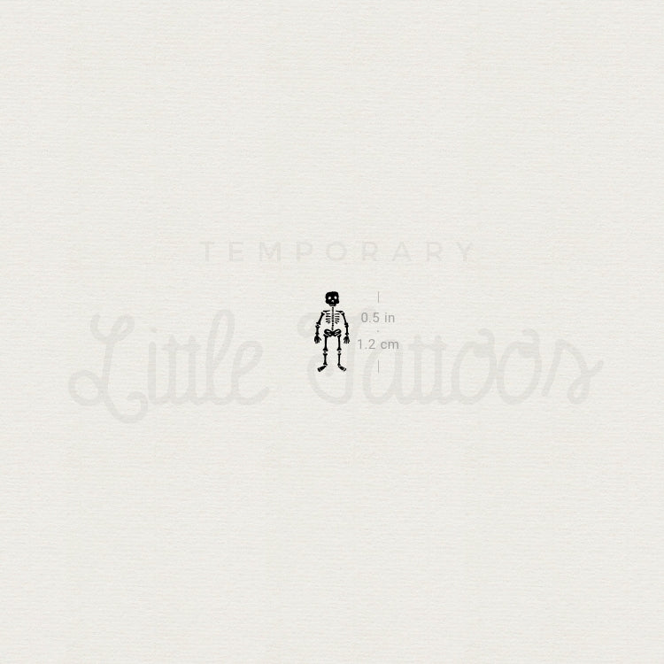 Tiny Skeleton Temporary Tattoo - Set of 3 – Little Tattoos