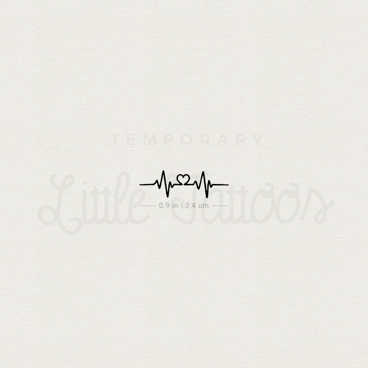 Little Heartbeat And Heart Temporary Tattoo - Set of 3 – Little Tattoos
