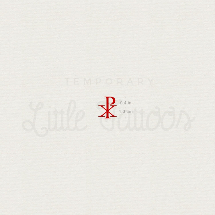 Red Chi Rho Temporary Tattoo - Set of 3 – Little Tattoos