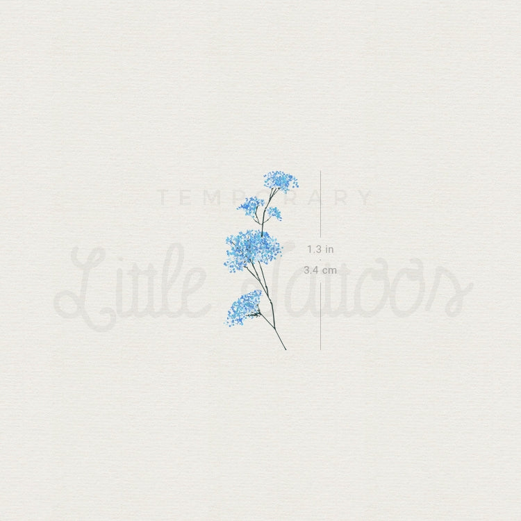 Small Blue Baby's Breath Temporary Tattoo - Set of 3 – Little Tattoos