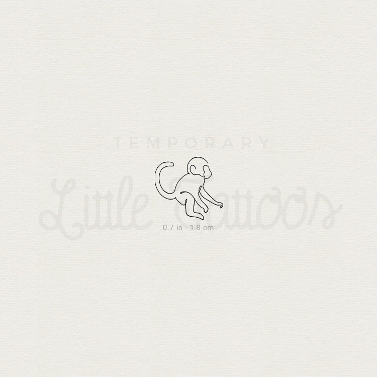 Single Line Monkey Temporary Tattoo - Set of 3 – Little Tattoos