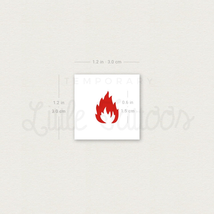 Small Red Fire Flame Temporary Tattoo - Set of 3 – Little Tattoos