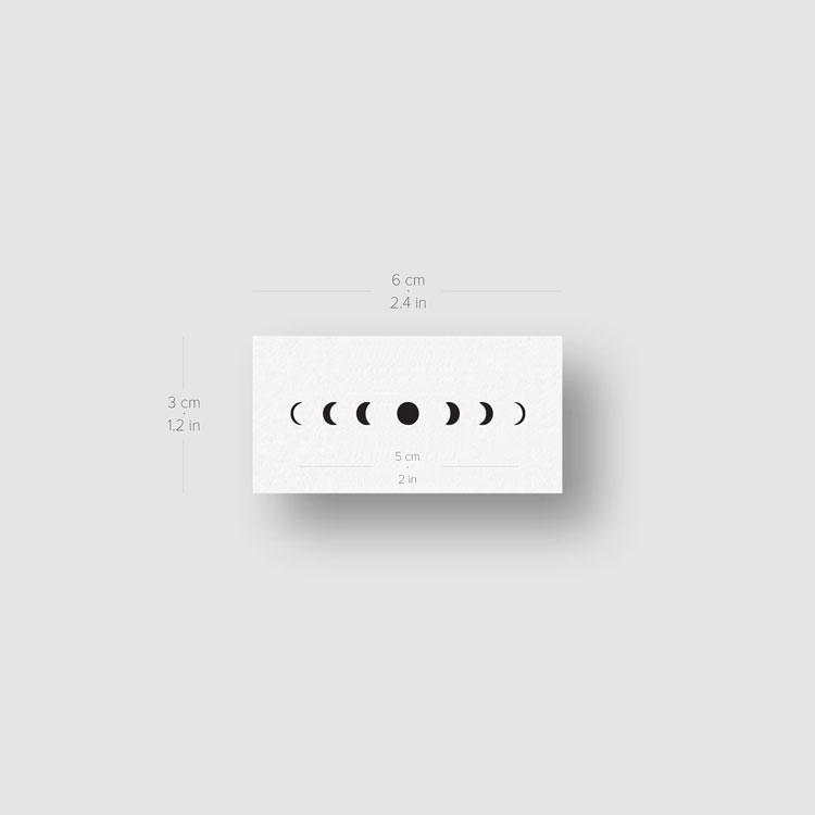 Minimalist Moon Phases Temporary Tattoo - Set of 3 – Little Tattoos