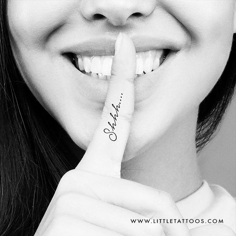 Shhh Finger Tattoos